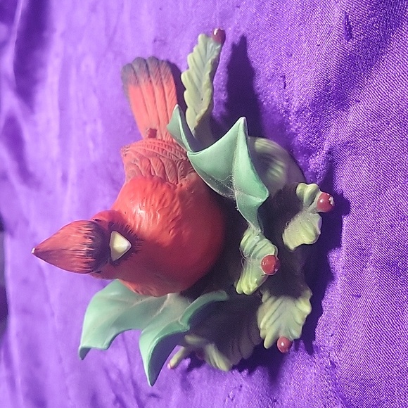 Accents | Red Cardinal On Holly Bush Glass Decoration | Poshmark